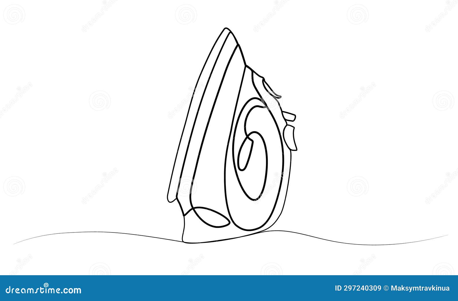 Continuous Iron Drawing with One Line. Vector Illustration Stock ...
