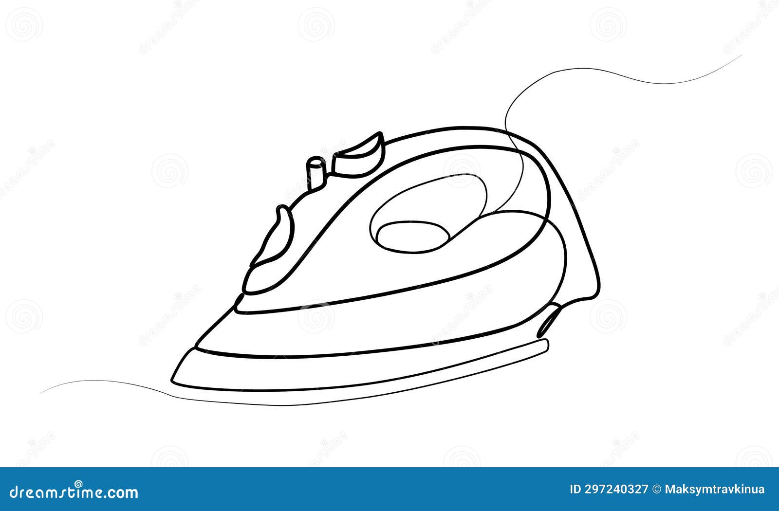 Continuous Iron Drawing with One Line. Vector Illustration Stock ...