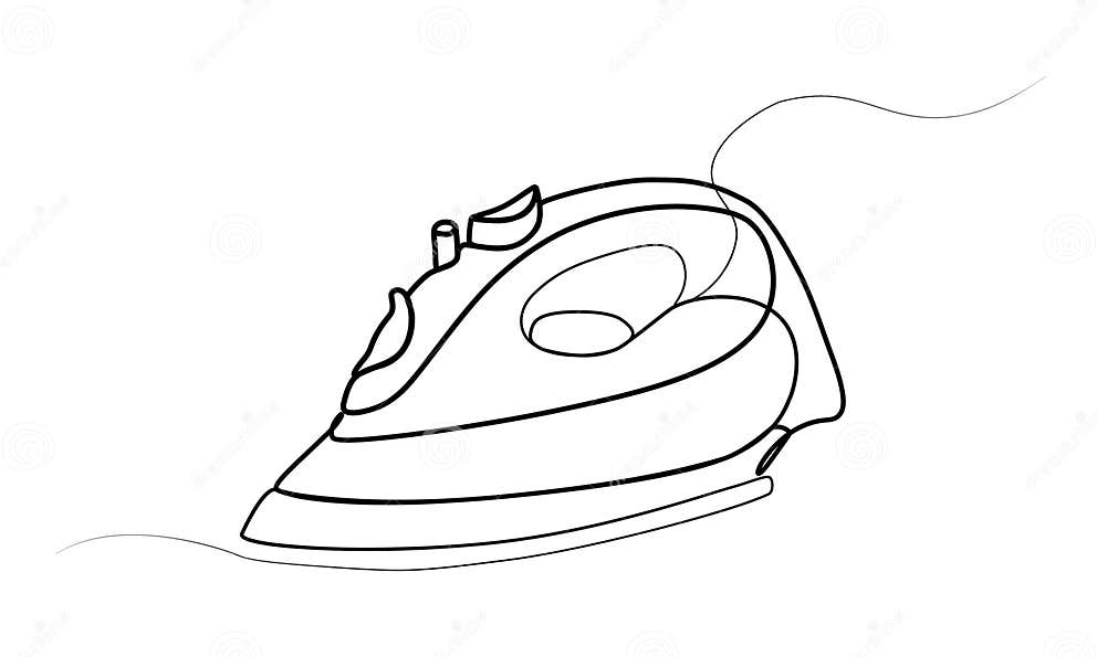 Continuous Iron Drawing with One Line. Vector Illustration Stock ...