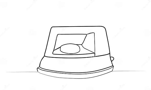 Continuous Iron Drawing with One Line. Vector Illustration Stock Vector ...