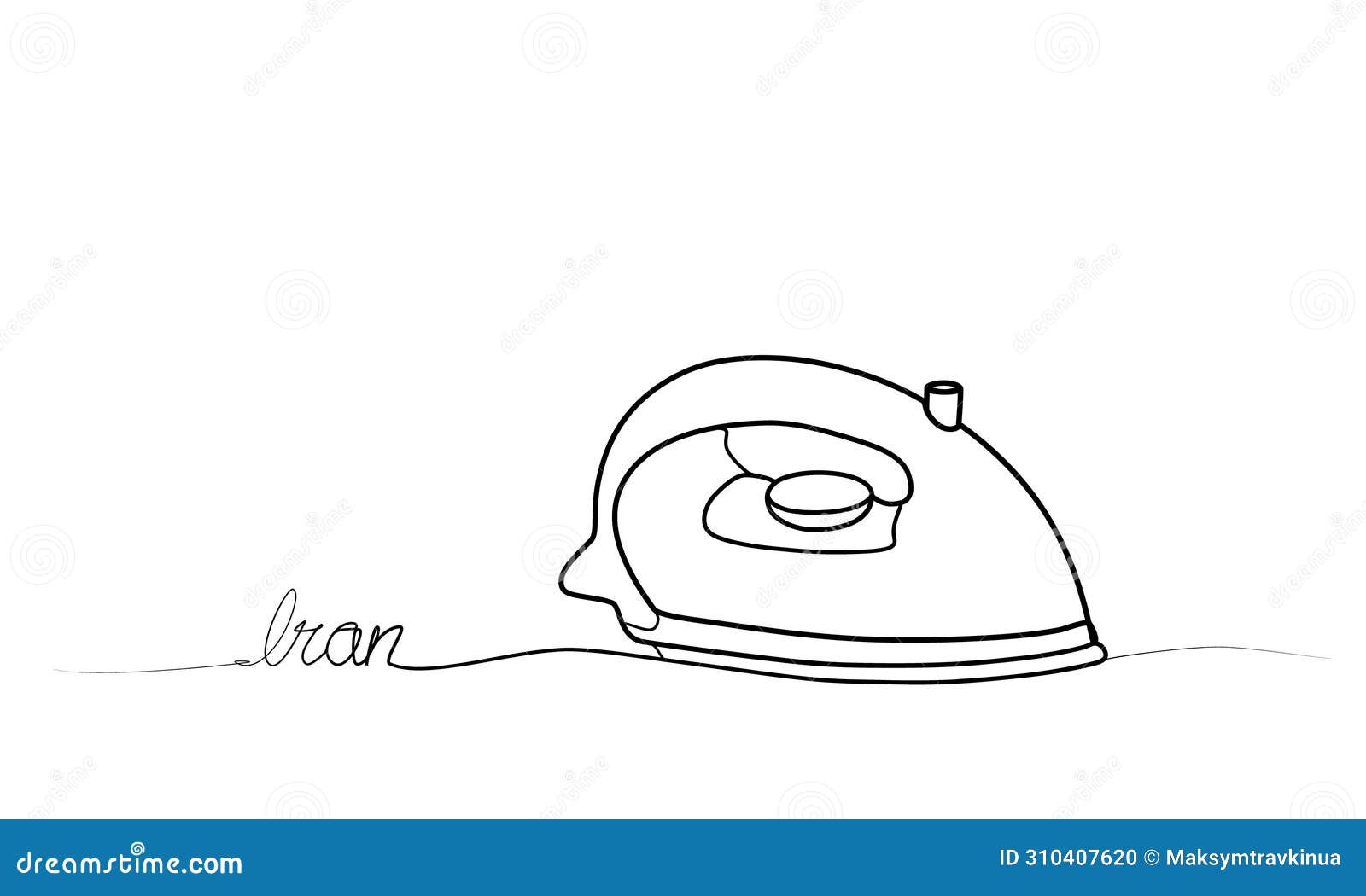 Continuous Iron Drawing with One Line. Vector Stock Vector ...