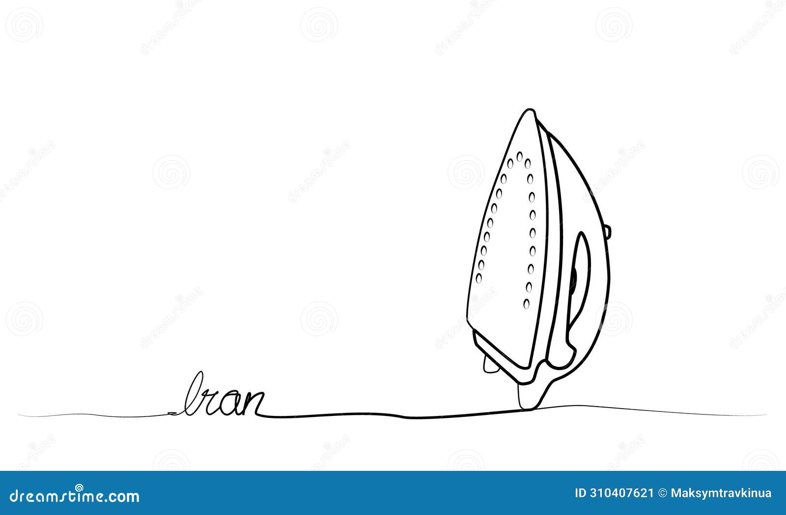 Continuous Iron Drawing with One Line. Vector Stock Vector ...