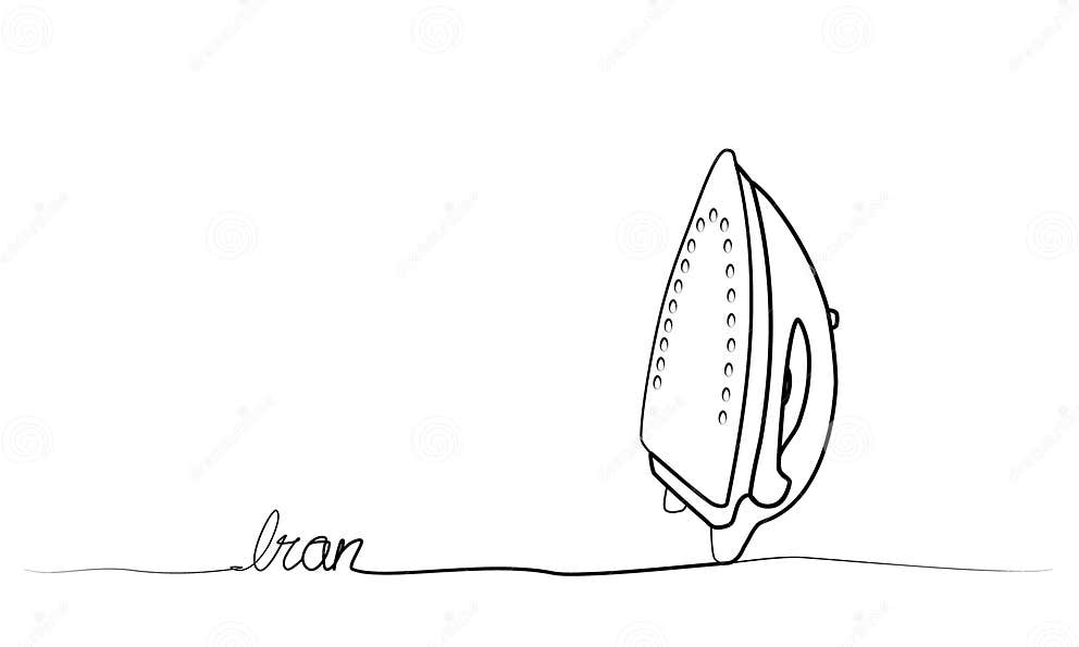 Continuous Iron Drawing with One Line. Vector Stock Vector ...
