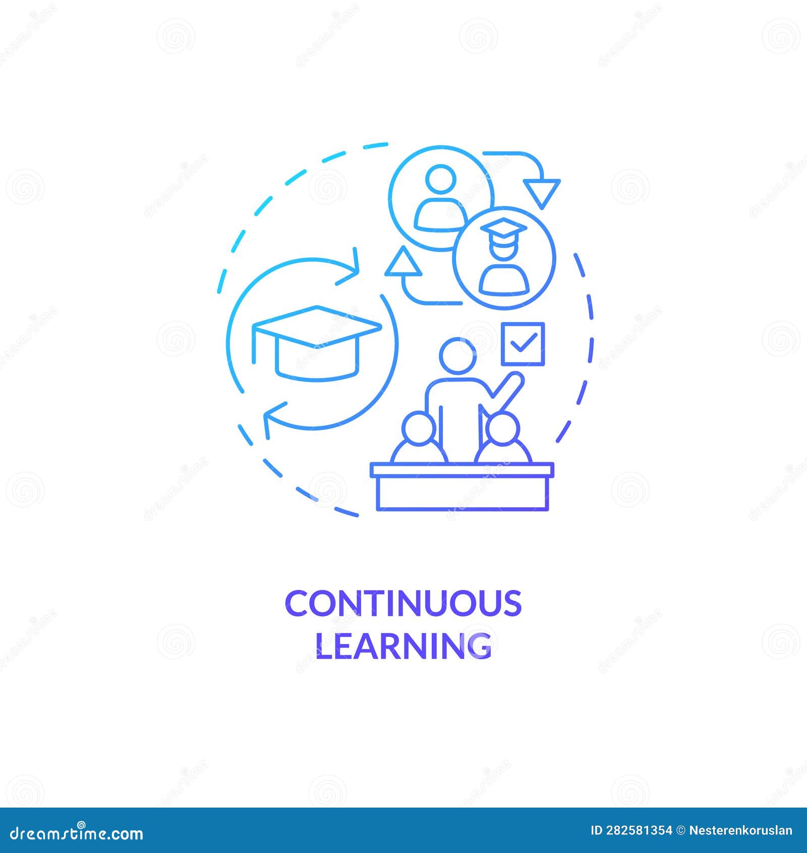 Continuous Learning Blue Gradient Concept Icon Stock Vector ... Continuous Learning Blue Gradient Concept Icon Stock Vector ...