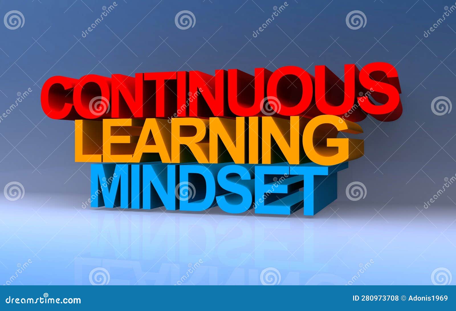 Continuous Learning Mindset on Blue Stock Illustration - Illustration ...