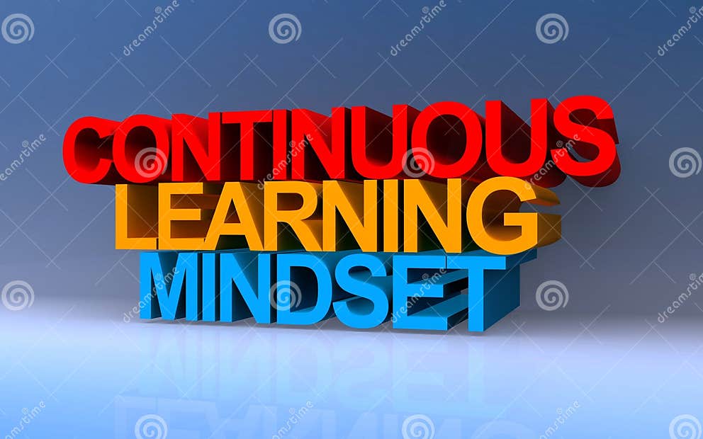 Continuous Learning Mindset on Blue Stock Illustration - Illustration ...