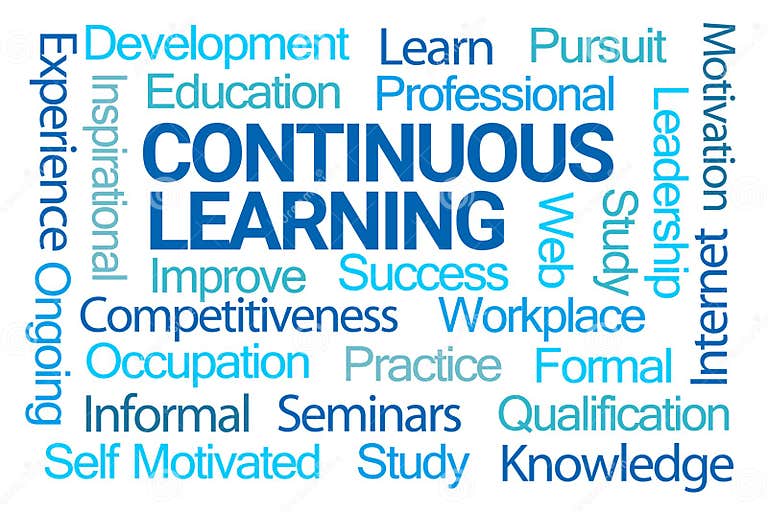 Continuous Learning Word Cloud Stock Illustration - Illustration of ...