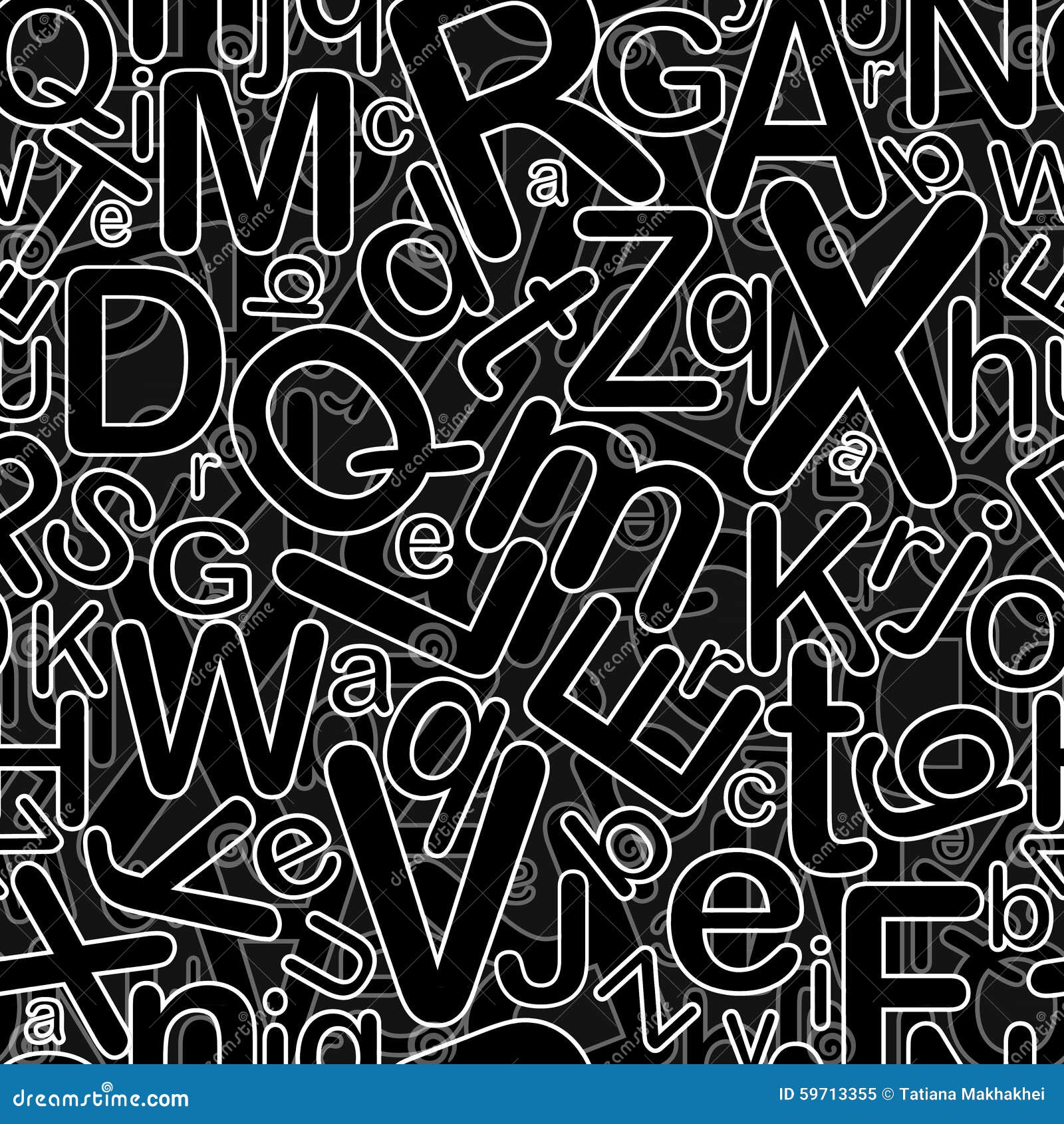 Continuous Letters Pattern Cartoon Vector | CartoonDealer.com #60713571