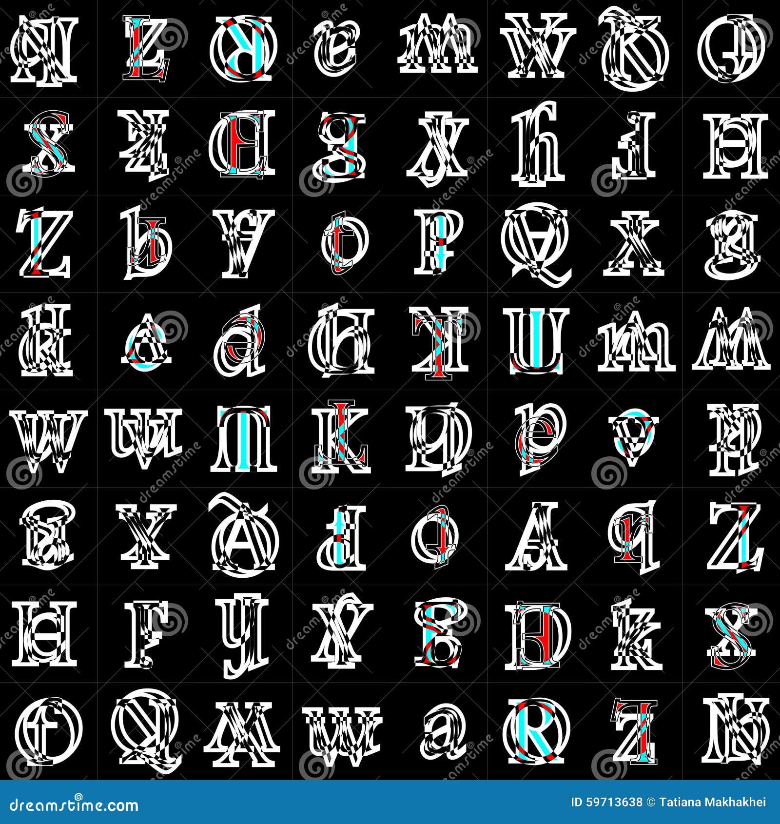 Continuous Letters Pattern Cartoon Vector | CartoonDealer.com #60713571