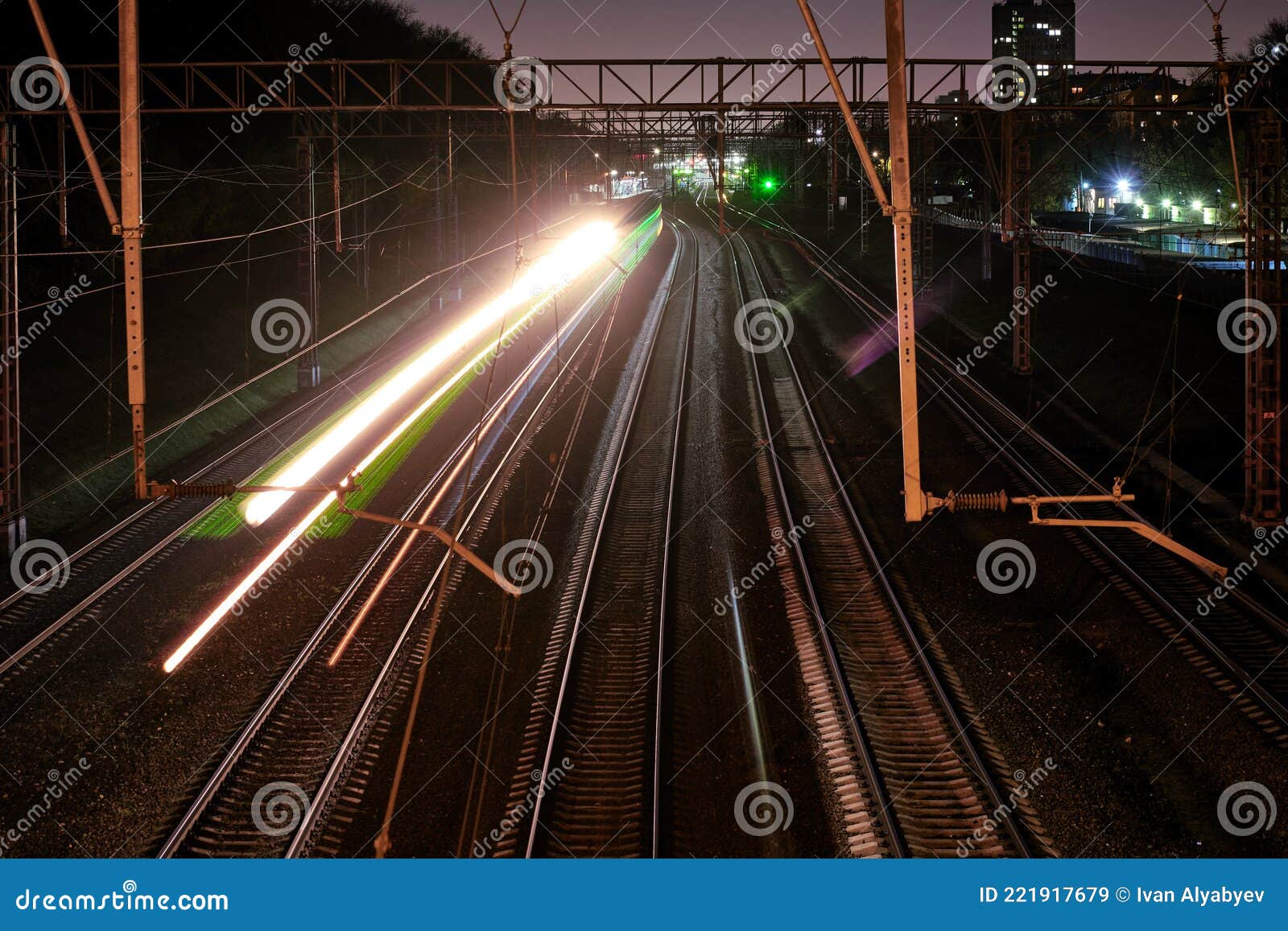 Continuous Light of a Passing Train Stock Image - Image of passing ...