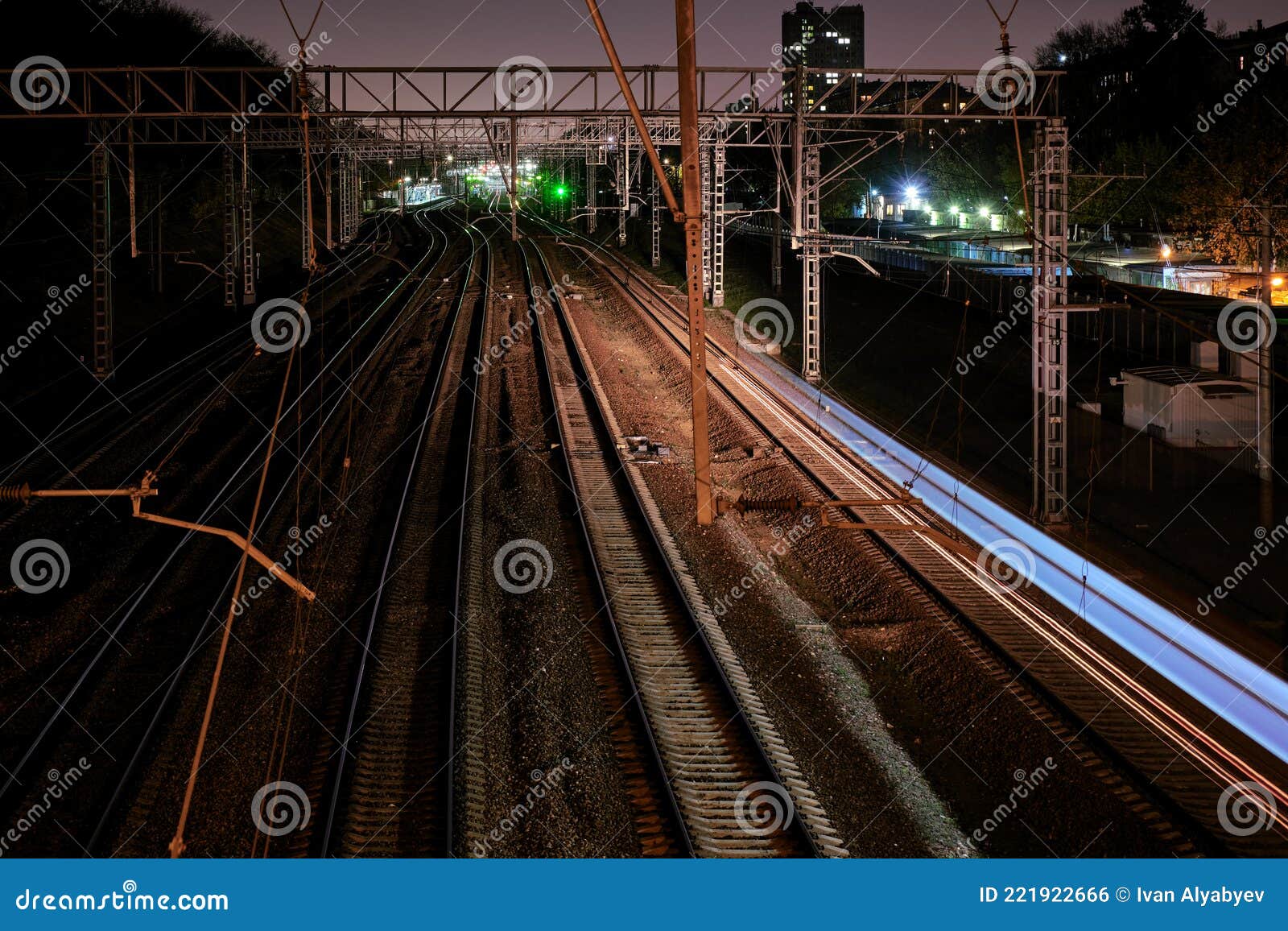 Continuous Light of a Passing Train Stock Photo - Image of city ...