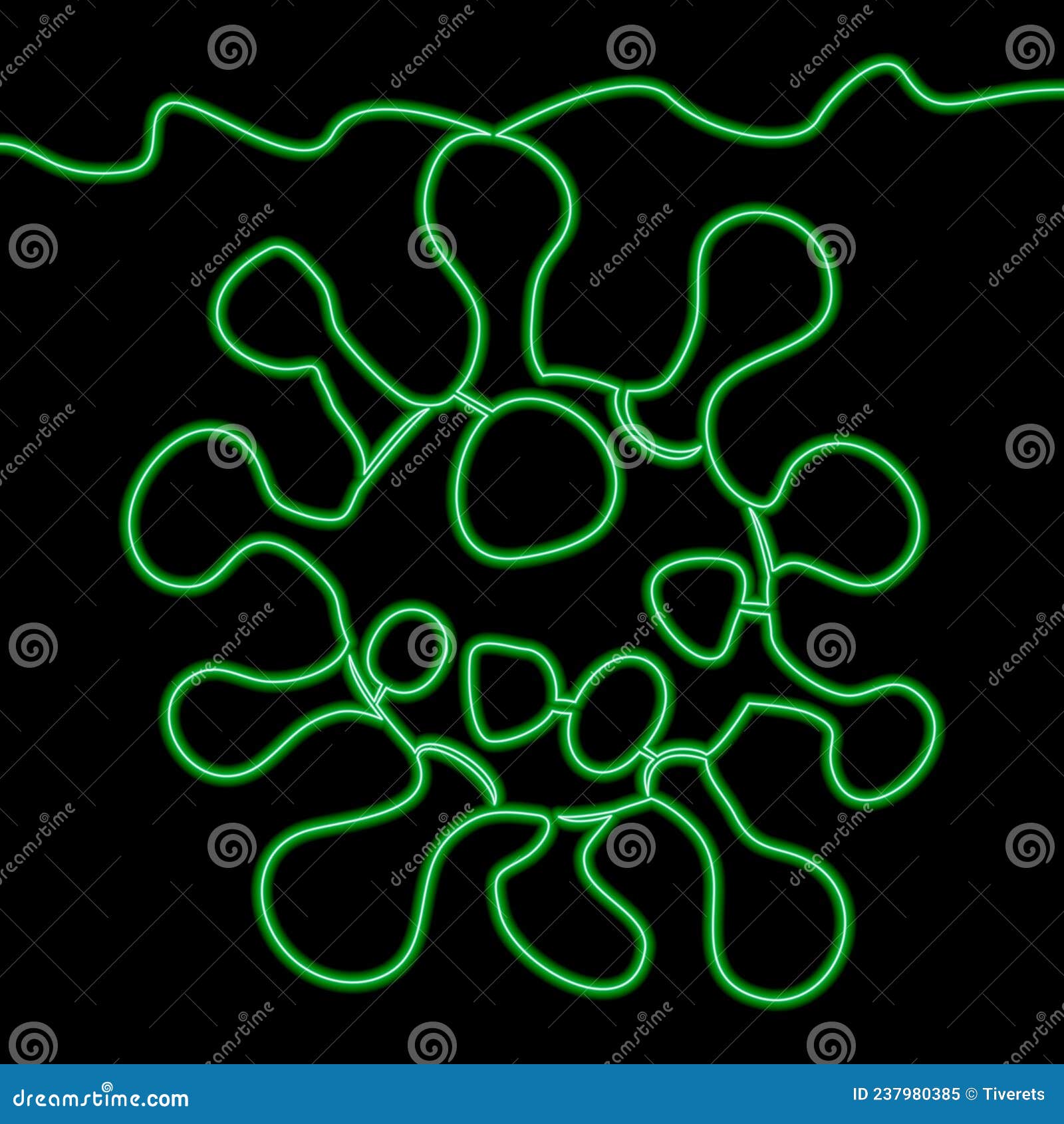 Continuous Line Abstract Virus Strain Neon Concept Stock Vector ...