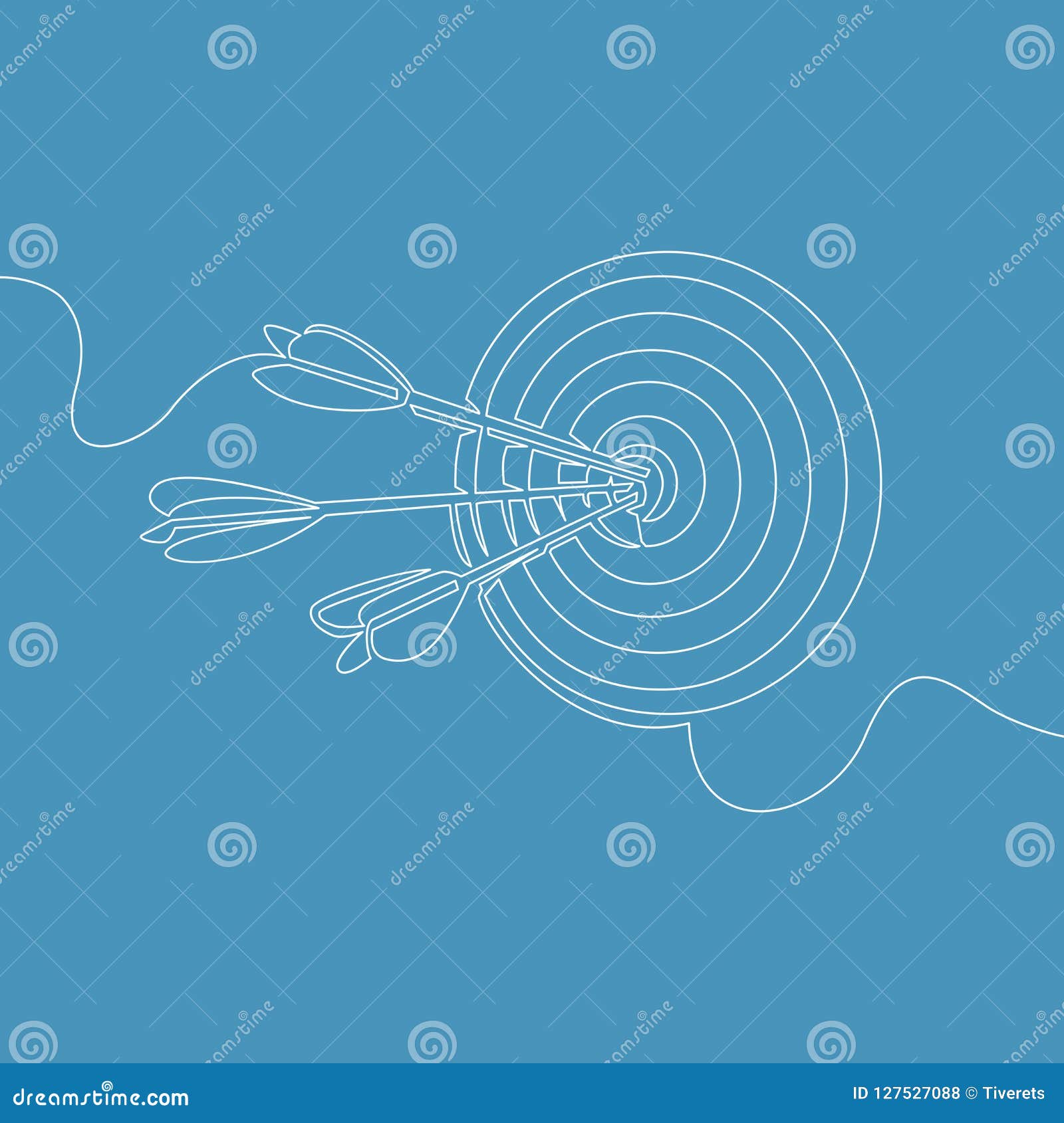 Continuous Line Arrow in Center of Target Vector Stock Vector ...