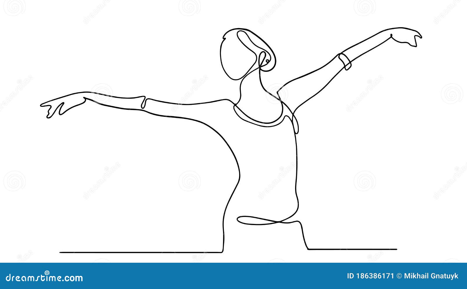 Continuous Line Art Drawing. Ballet Dancer Ballerina. Vector ... Continuous Line Art Drawing. Ballet Dancer Ballerina. Vector ...