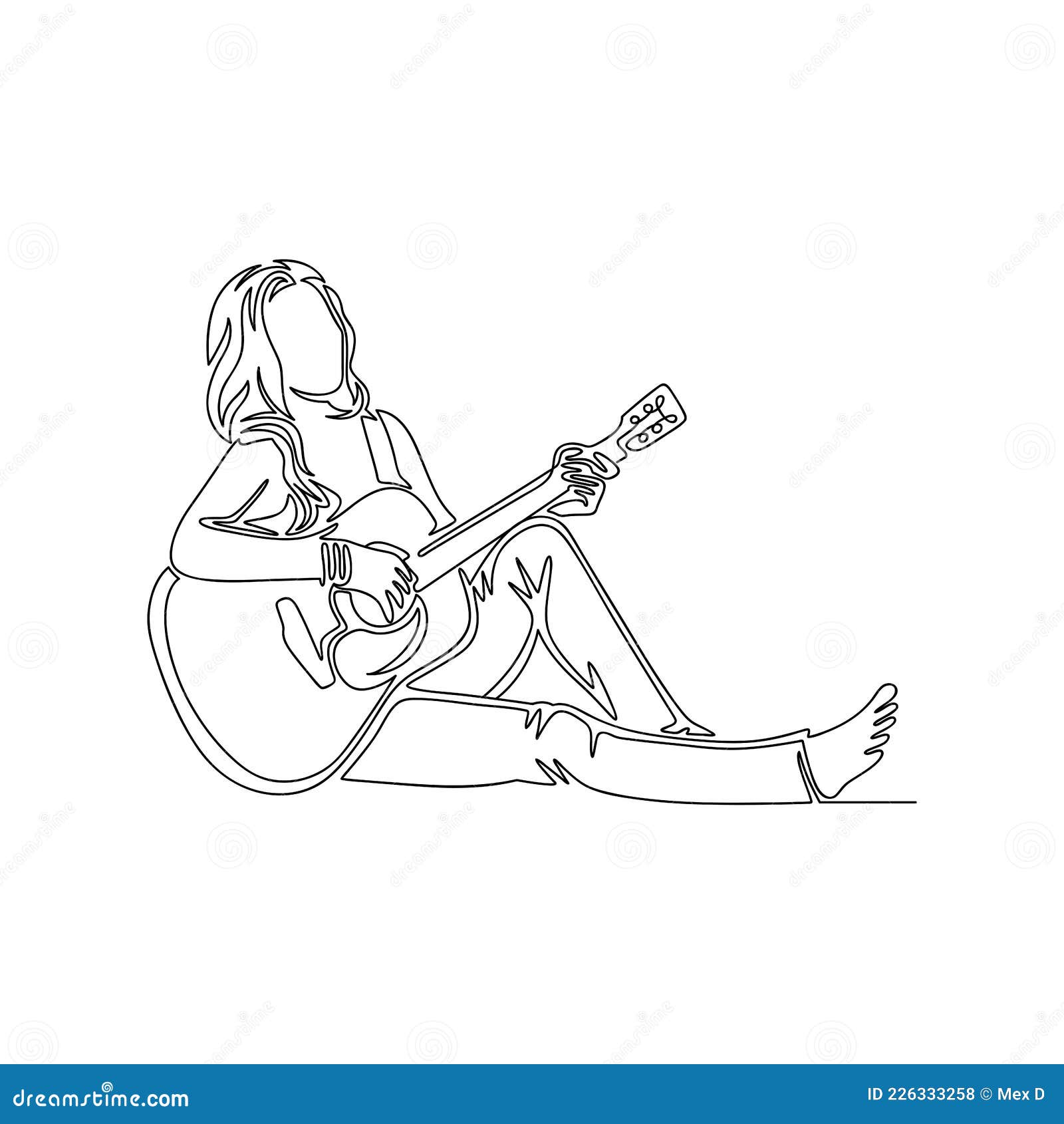 Playing Guitar Drawing