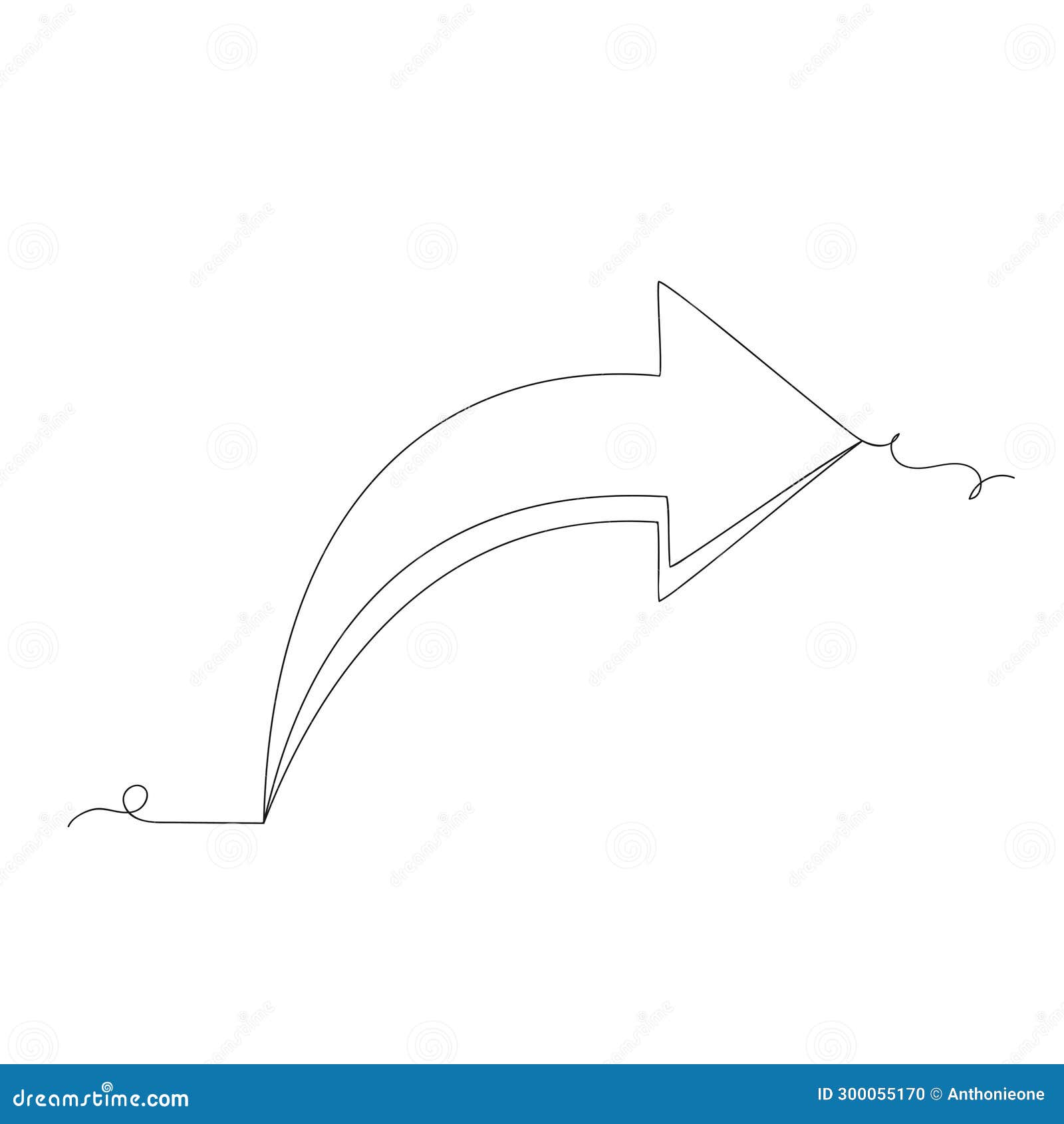 Continuous Line Art Hand Drawn Arrow Isolated Vector Illustration Stock ...