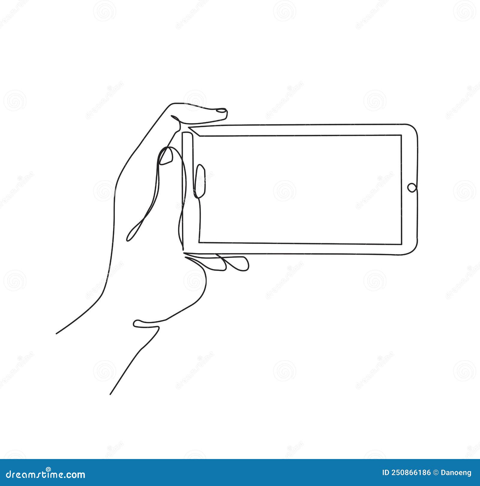 Continuous Line Art of Hand Using Mobile Phone. One Line Drawing Hand ...