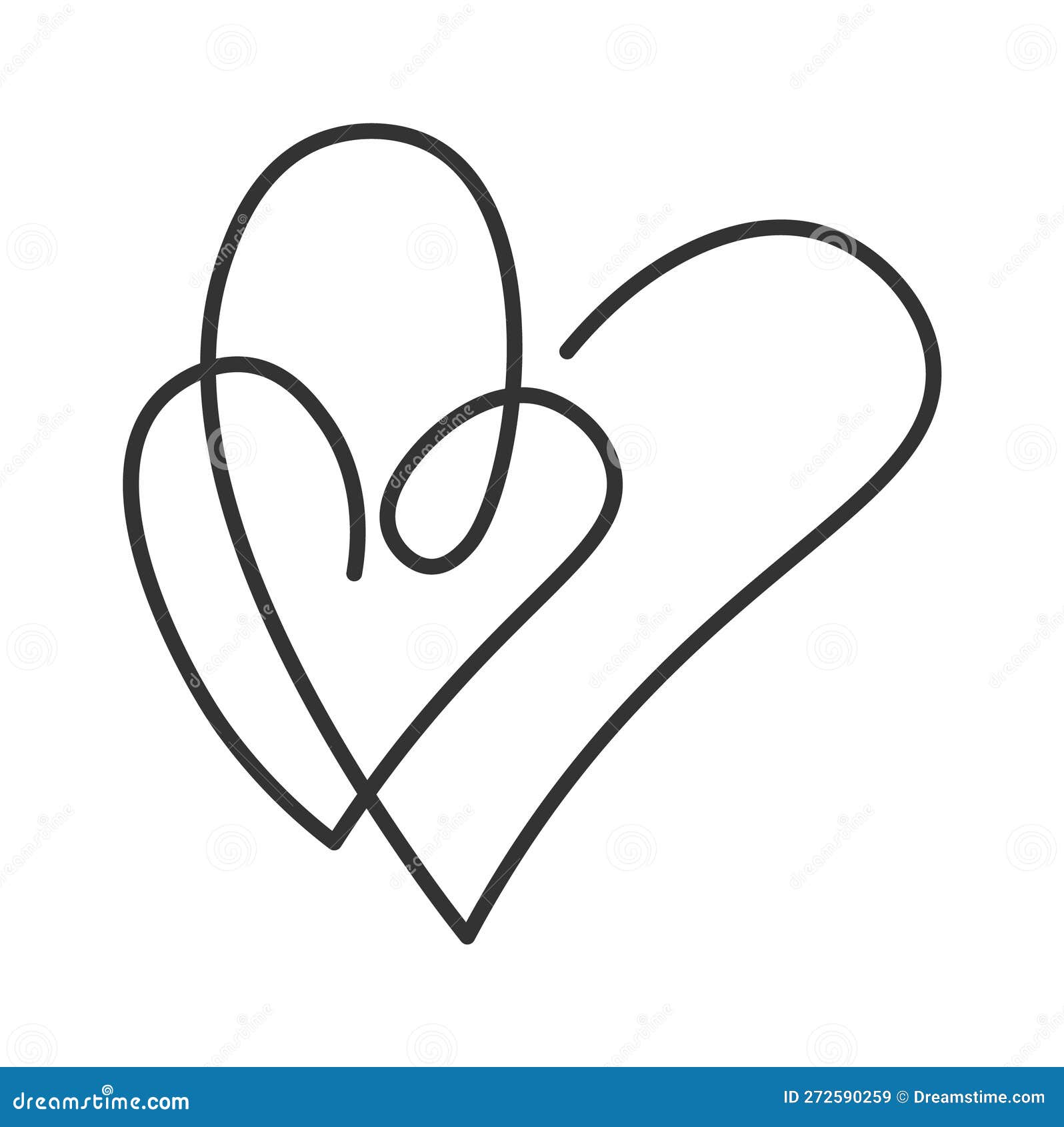 Continuous Line Art of Heart Stock Vector - Illustration of dessert ...