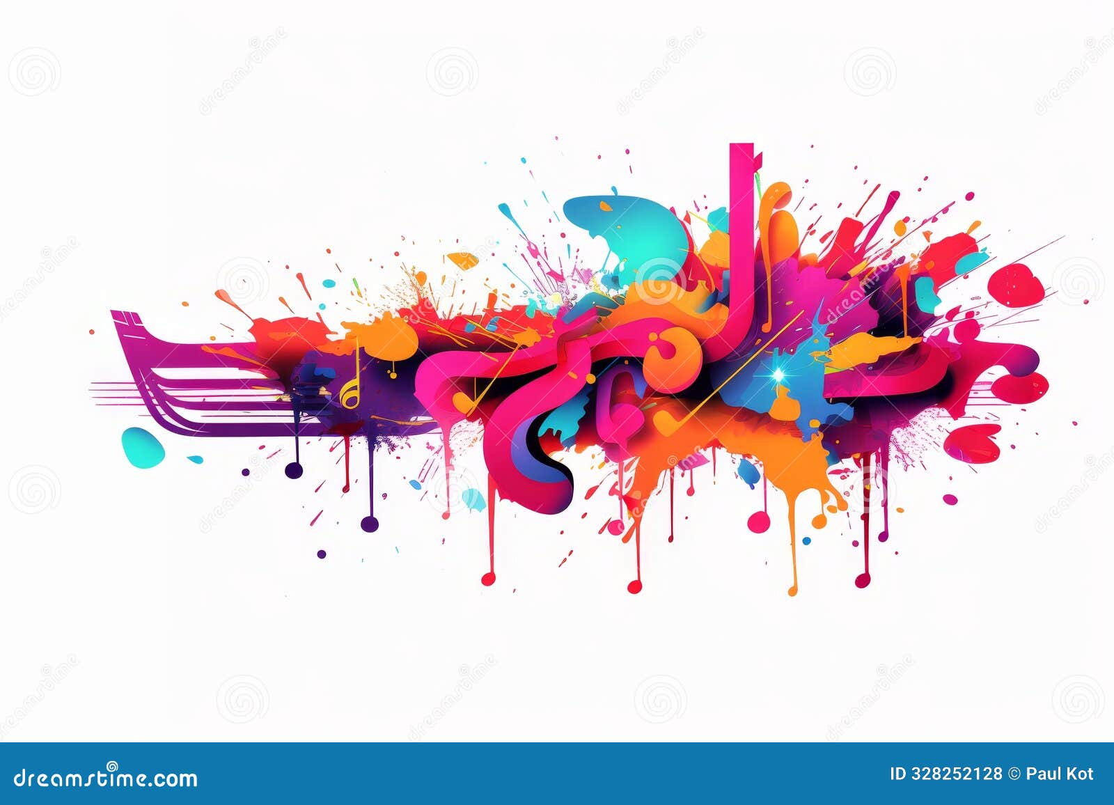 Continuous Line Art Music Note Vector Illustration Concept in Abstract ...