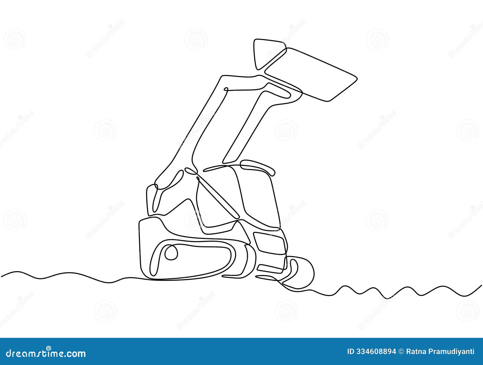 Continuous Line Art of a Skid Steer Loader in a Clean Vector Style for ...