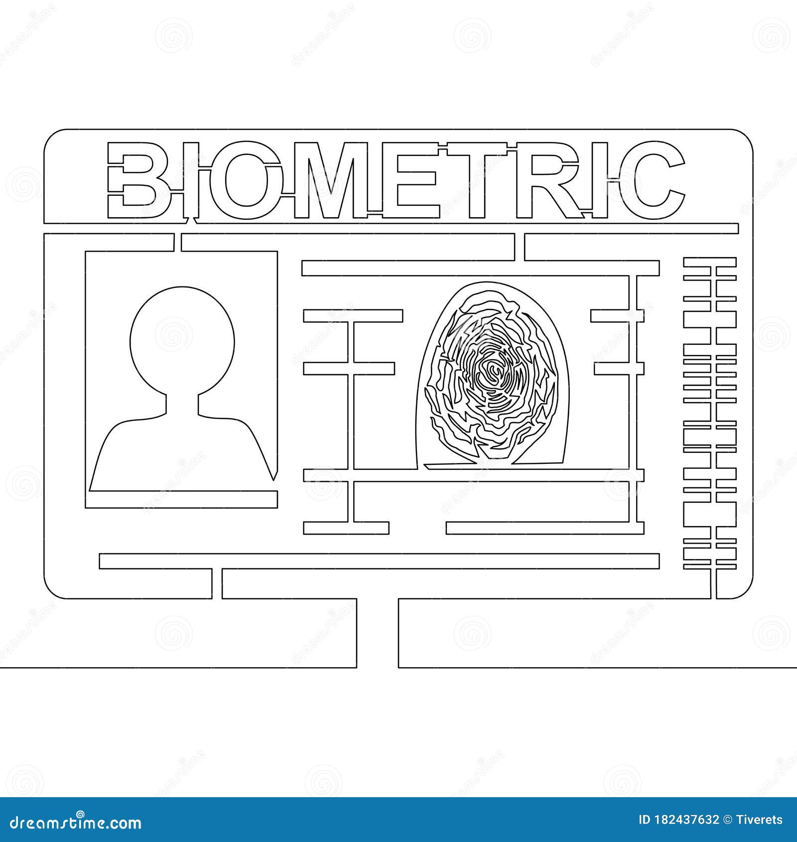 Continuous Line Biometric Documents Concept Stock Vector - Illustration ...