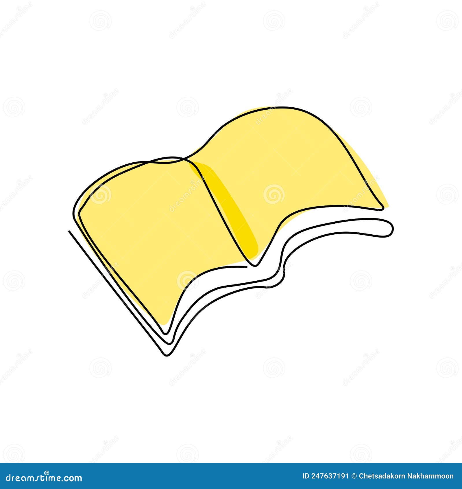Continuous Line of Book. Education Concept Object. Stock Vector ...