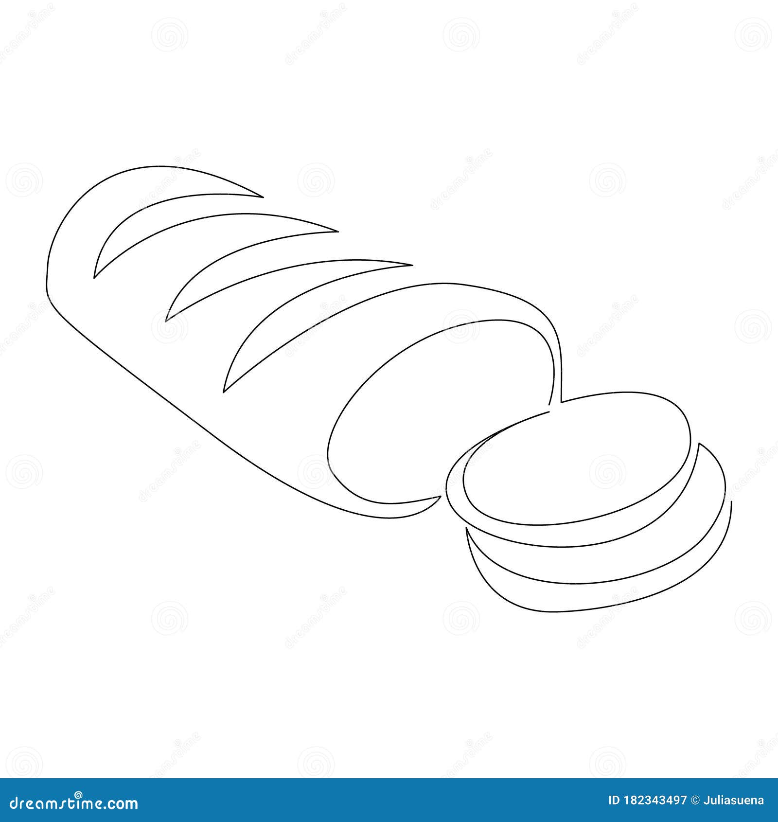 Continuous Line Bread. Vector Line Art. Bakery Product for Logo ...