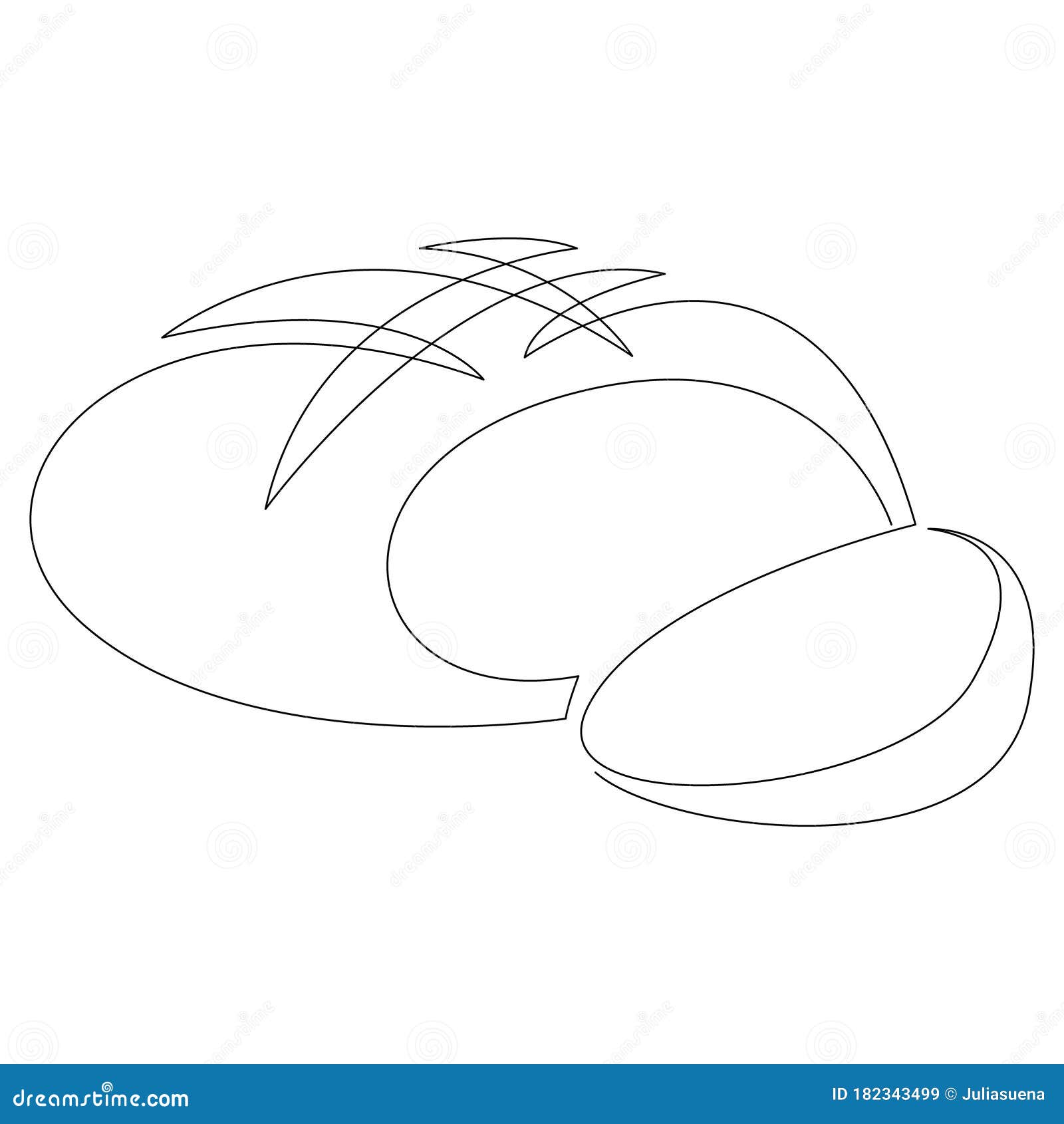 Continuous Line Bread. Vector Line Art. Bakery Product for Logo ...