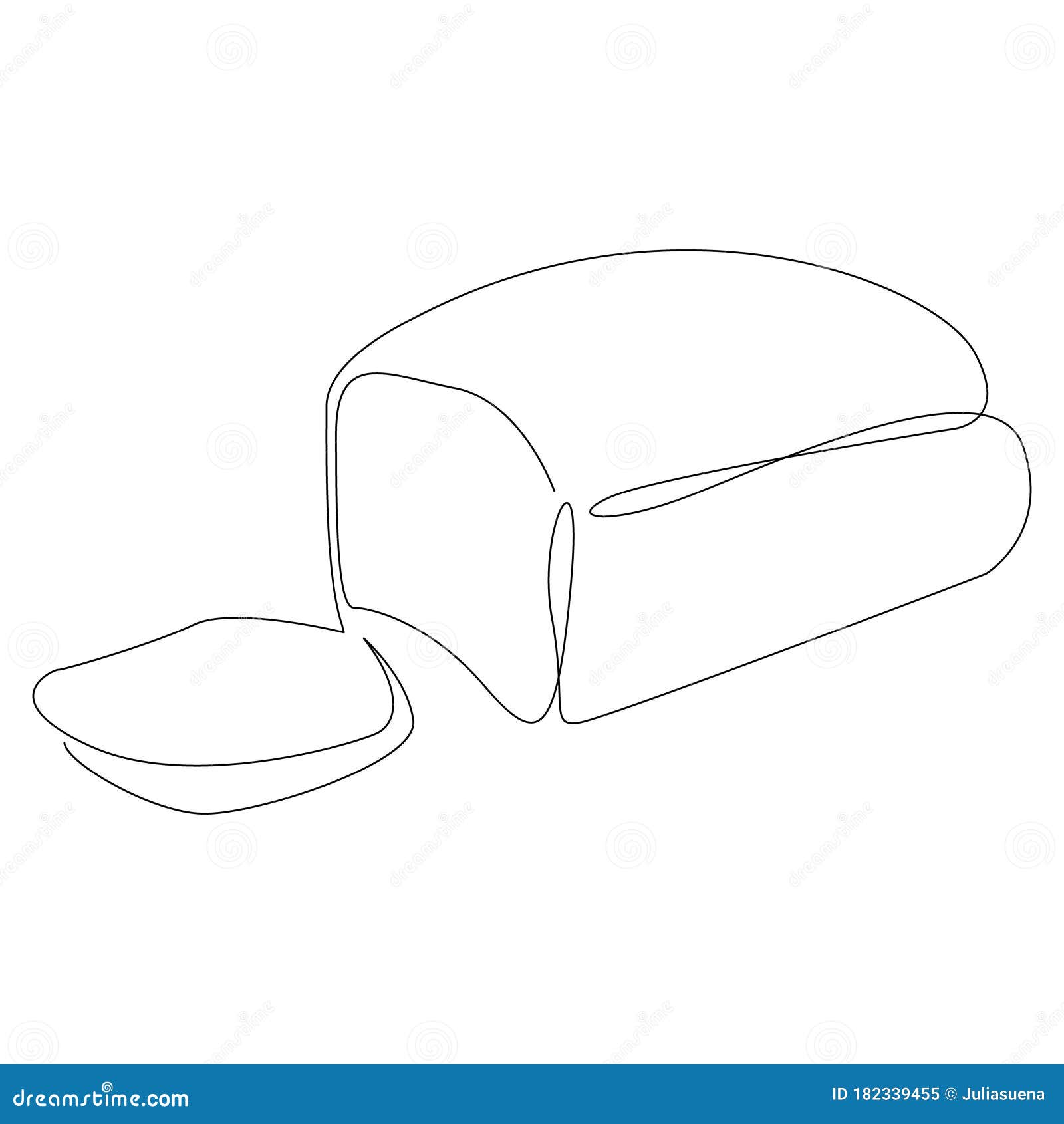 Continuous Line Bread. Vector Line Art. Bakery Product for Logo ...
