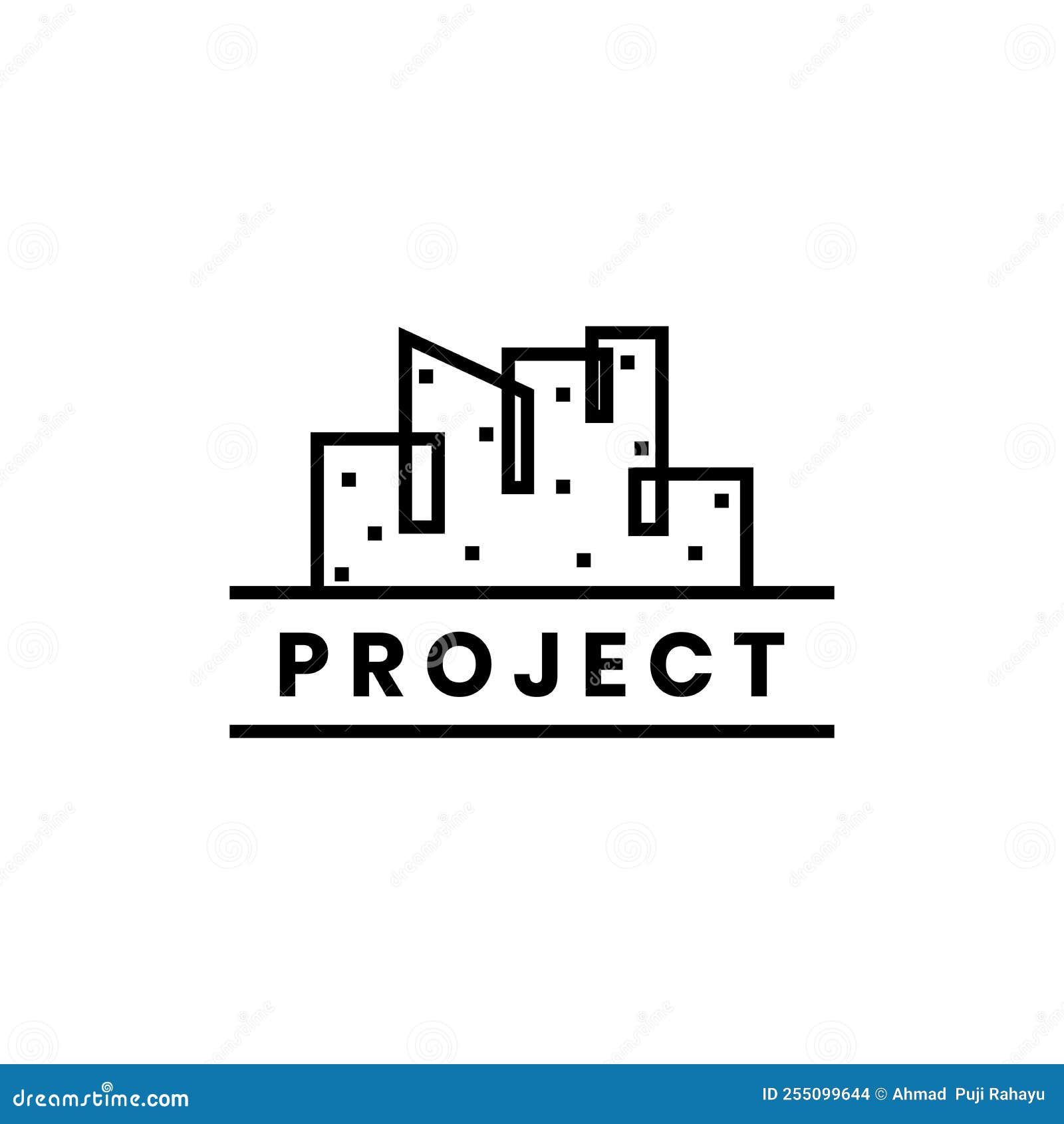 Continuous Line Building City Logo Design Stock Vector - Illustration ...