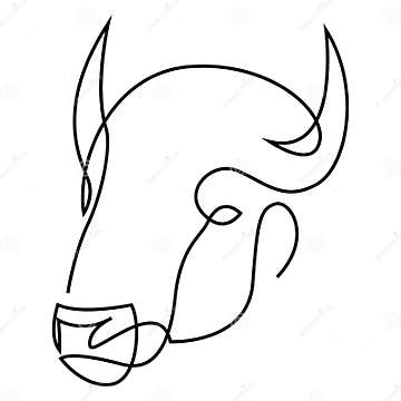 Continuous Line Bull Logo. Buffalo Single Line Vector Illustration ...