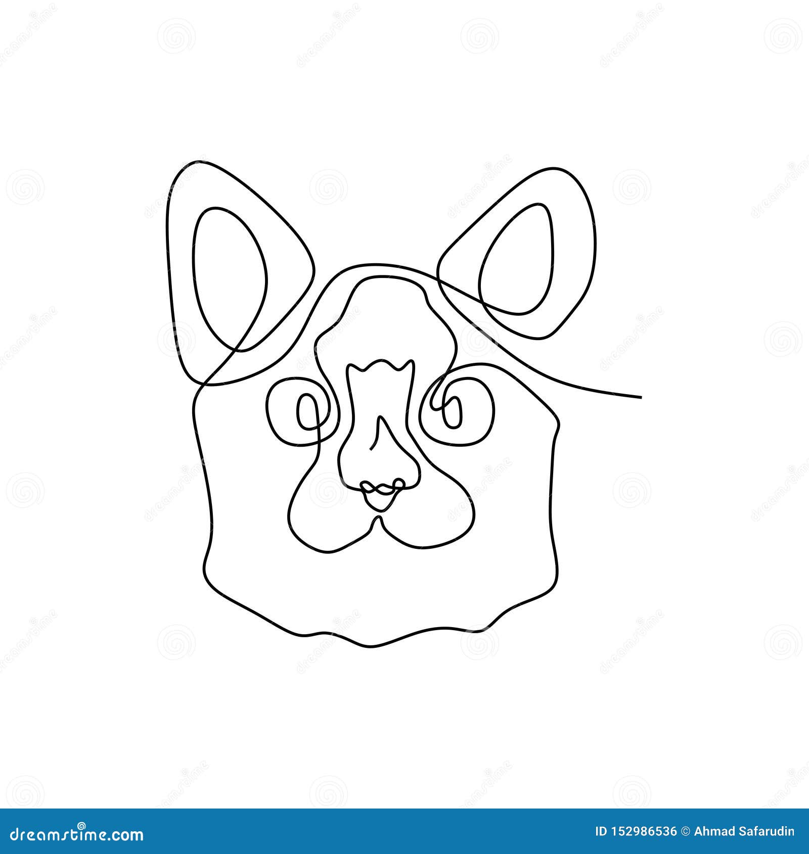 Continuous Line Cat Head Eps 1 Stock Vector - Illustration of line ...