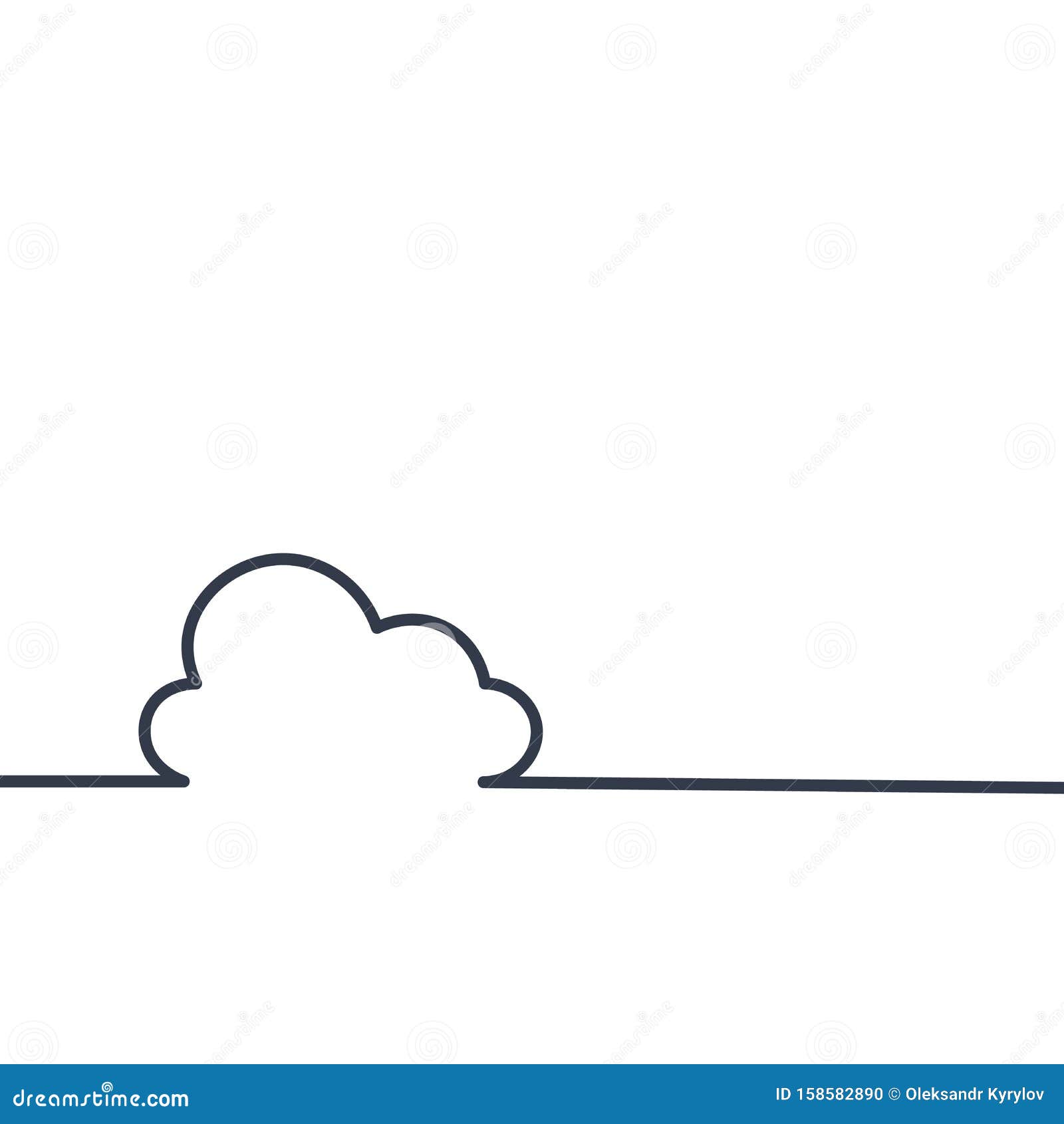 Continuous Line Cloud Drawing. Hand Drawing Style. for Your Web Site ...