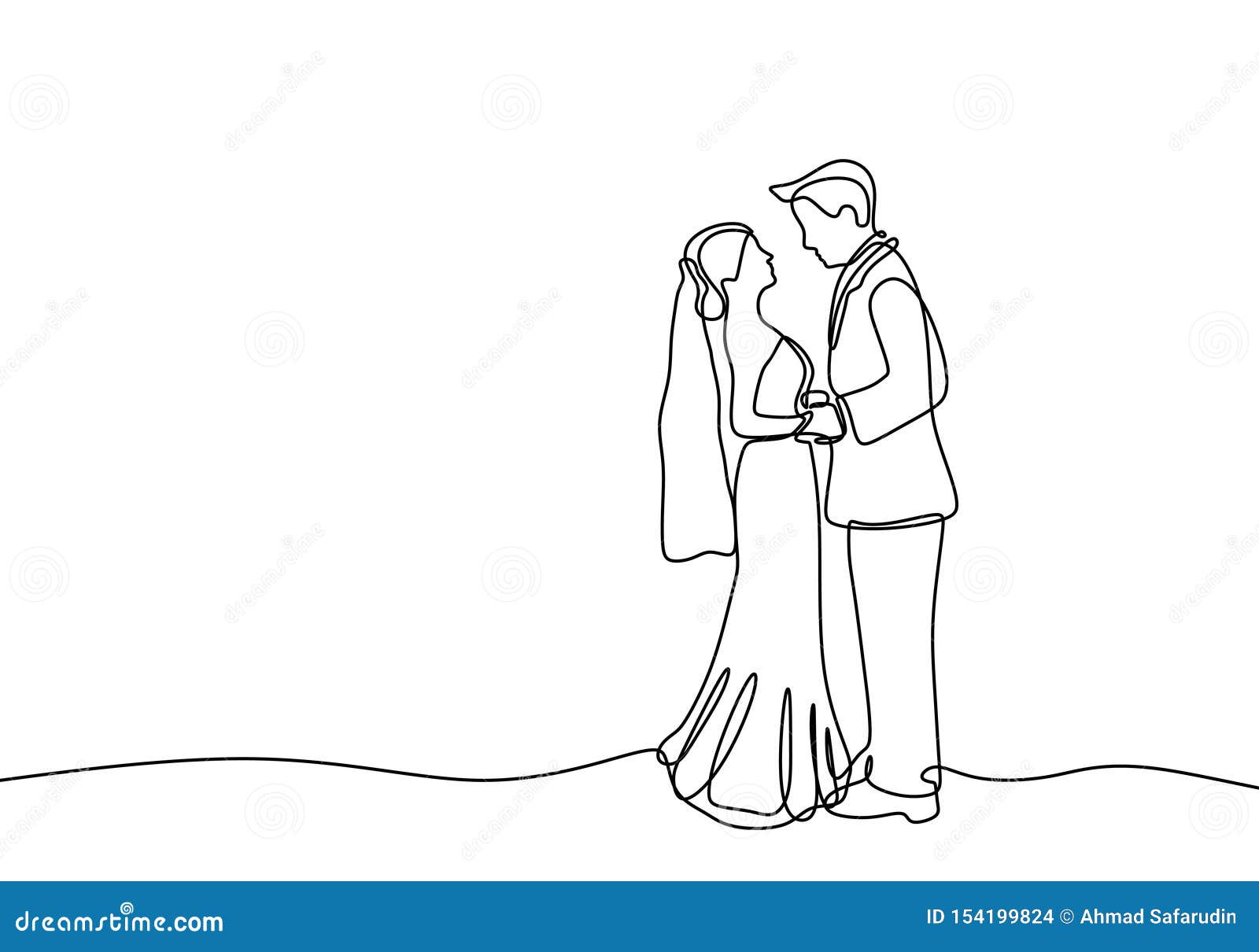 One Line Couple In Love And Hug. Romantic Continuous Hand Drawn Sketch ...