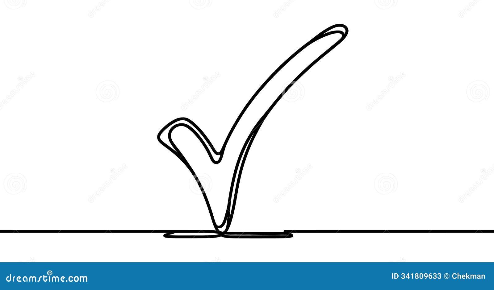 Continuous Line is Creating the Shape of a Check Mark Stock ...