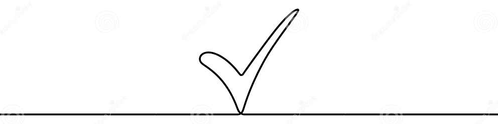 Continuous Line is Creating the Shape of a Check Mark Stock ...