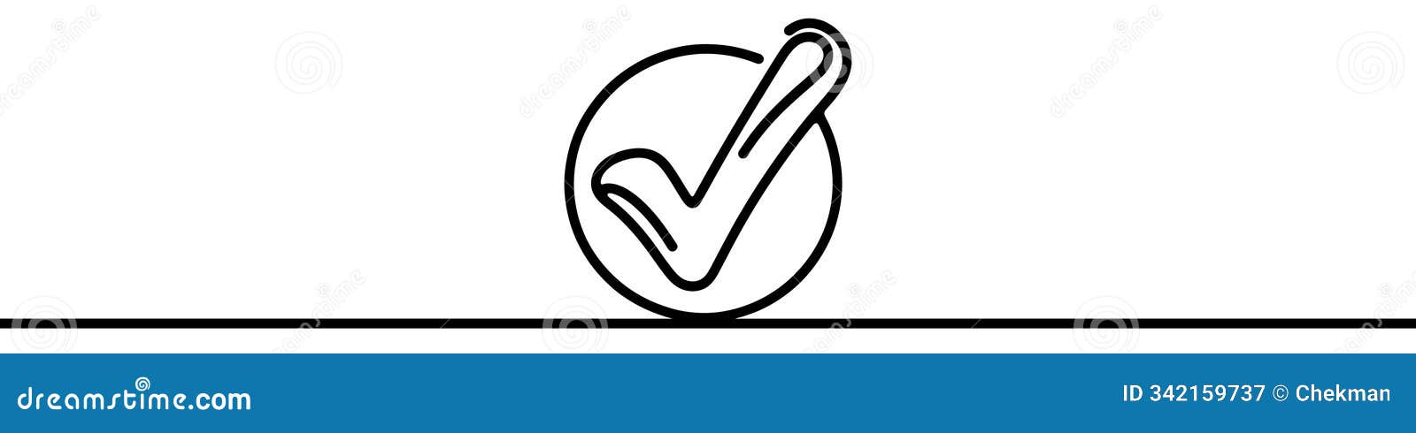 Continuous Line is Creating the Shape of a Check Mark Stock ...