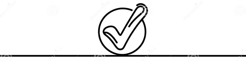 Continuous Line is Creating the Shape of a Check Mark Stock ...