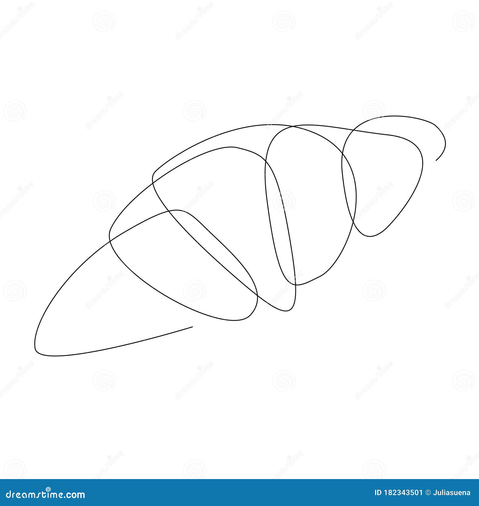 Continuous Line Croissant. Vector Line Art. Bakery Product for Logo ...