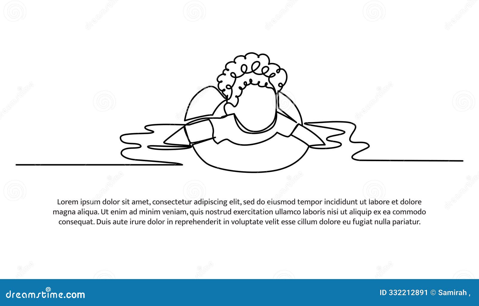 Continuous Line Design of a Boy Floats in the Water Using a Tire ...