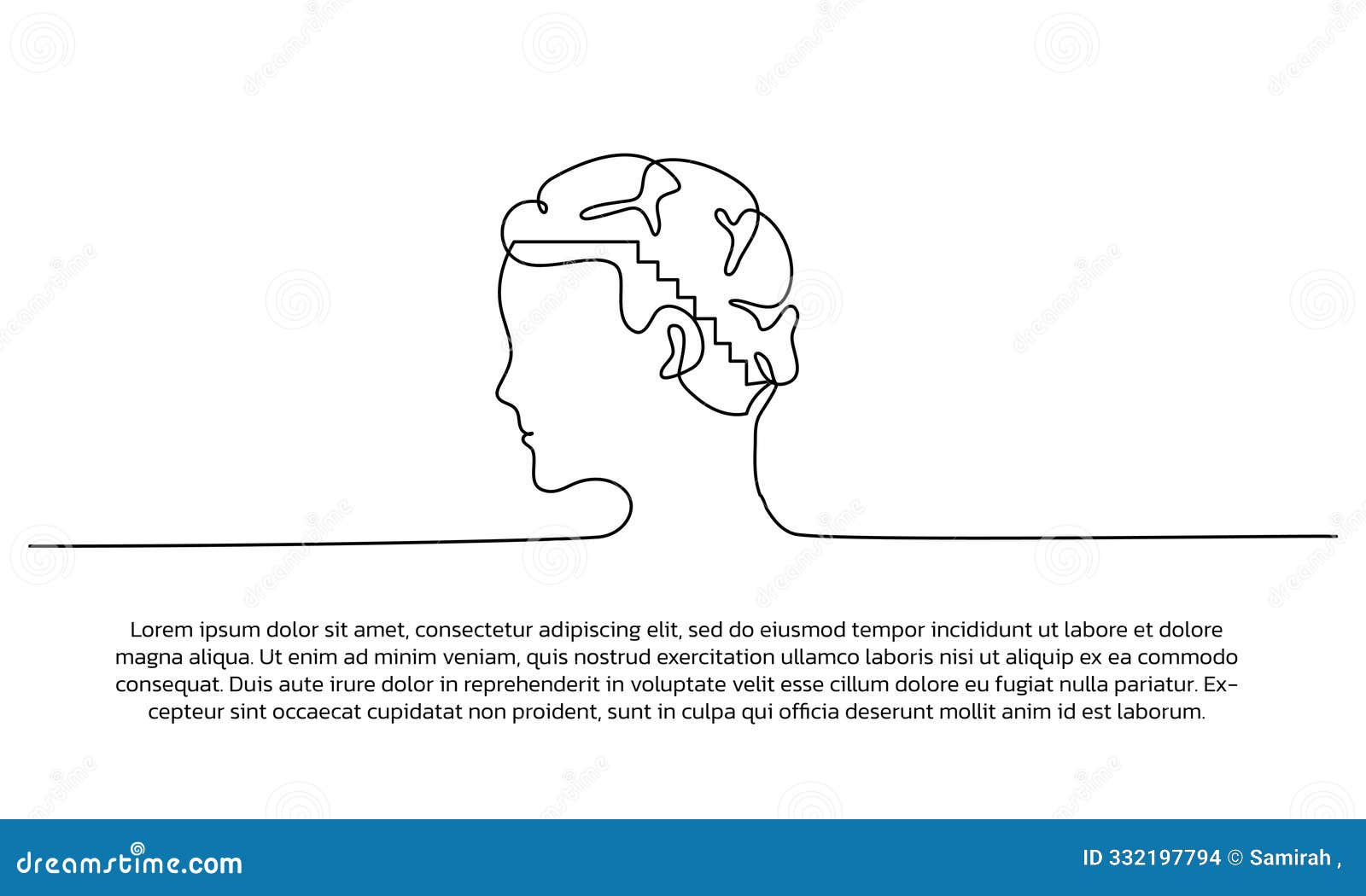 Continuous Line Design of Human Head Stock Illustration - Illustration ...