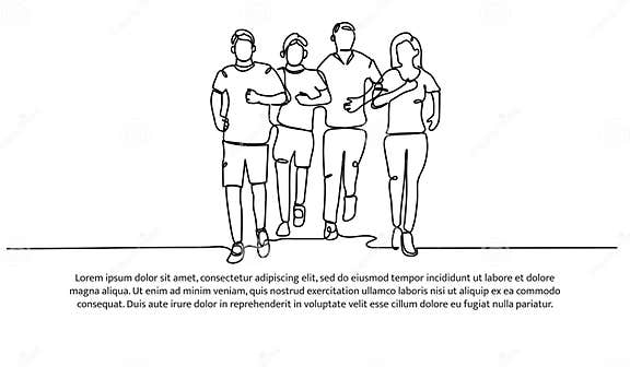 Continuous Line Design of Jogging Stock Vector - Illustration of ...