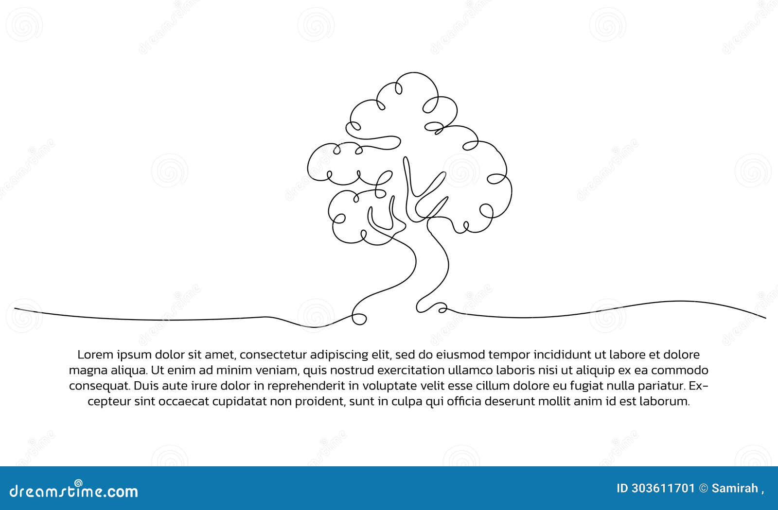 Continuous Line Design of Simple Tree Stock Vector - Illustration of ...
