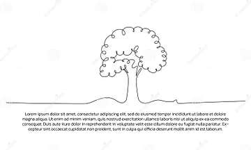 Continuous Line Design of Simple Tree Stock Illustration - Illustration ...