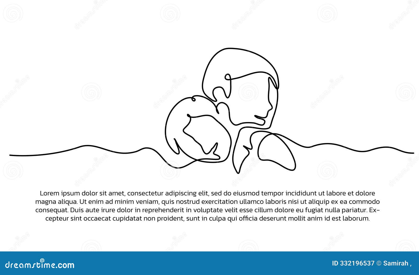 Line Design of Two People Hugging Each Other Stock Illustration ...