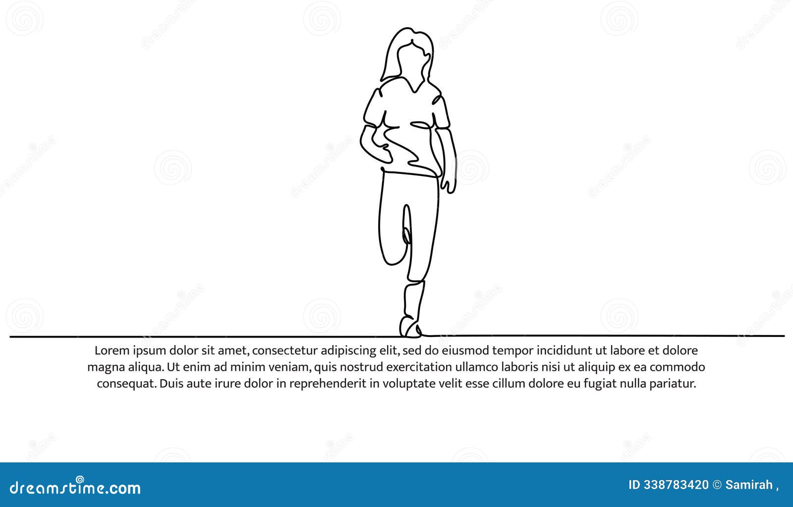 Continuous Line Design of a Woman is Jogging Stock Vector ...