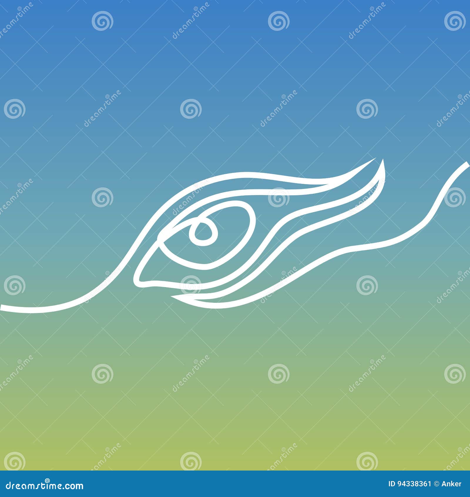 Continuous Line Drawing of Abstract Eye Stock Vector - Illustration of ...