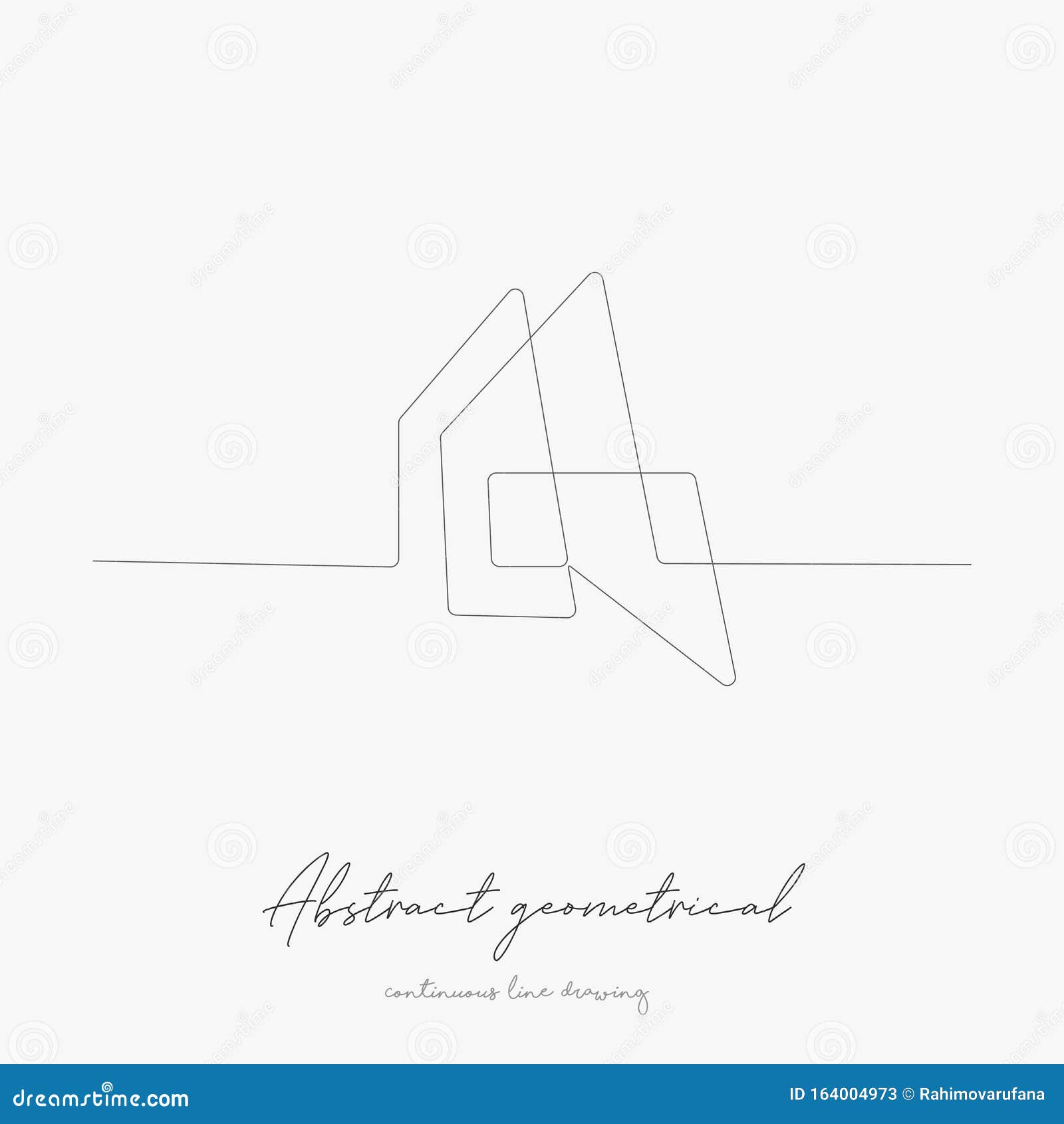 Continuous Line Drawing. Abstract Geometrical. Simple Vector ...