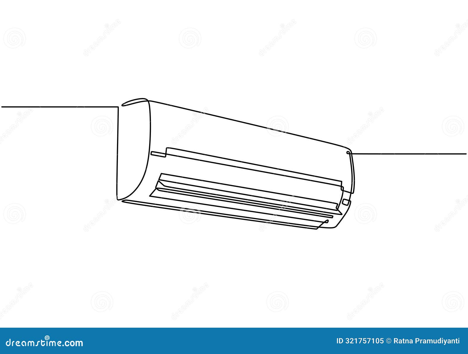 Continuous Line Drawing Air Conditioner. Home Technology Cooler Stock ...