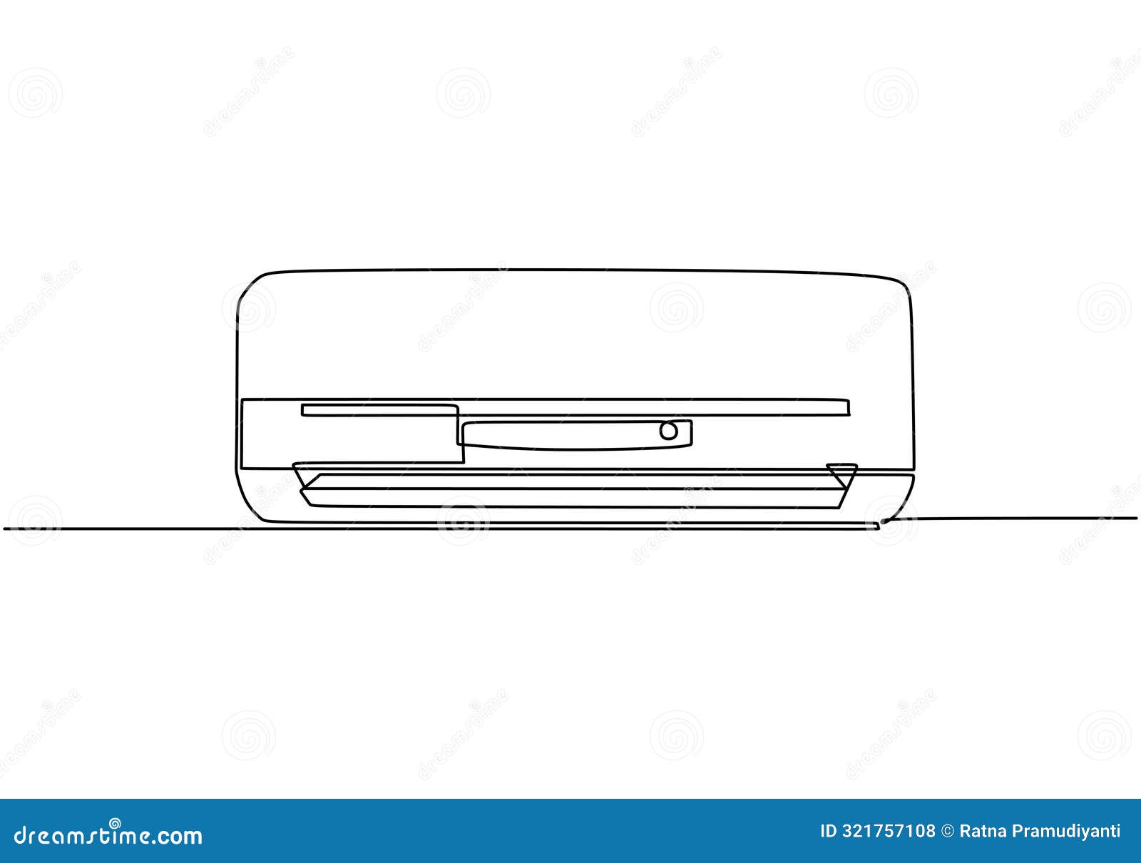 Continuous Line Drawing Air Conditioner. Home Technology Cooler Stock ...